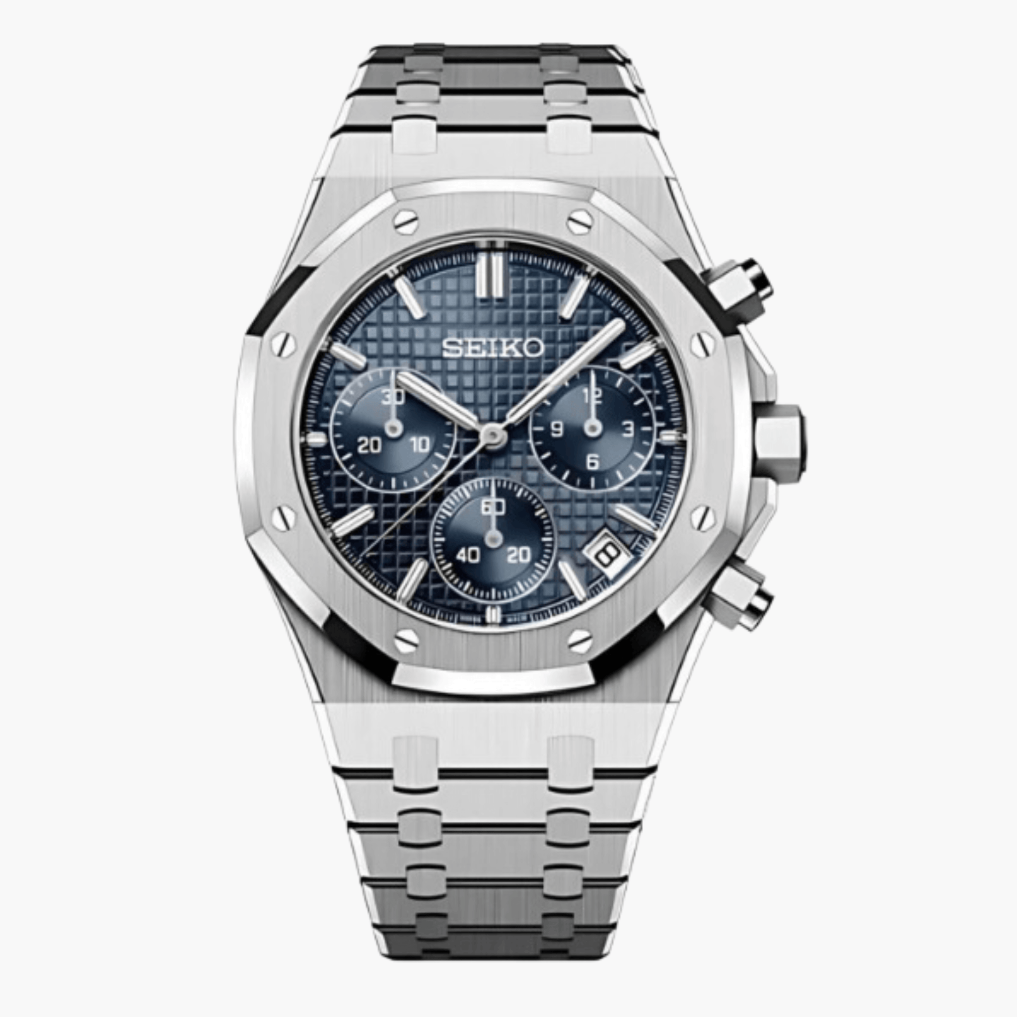 Seiko Chronograph Watch | Blue Chrono Watch | COUNTERCLOCKWISE
